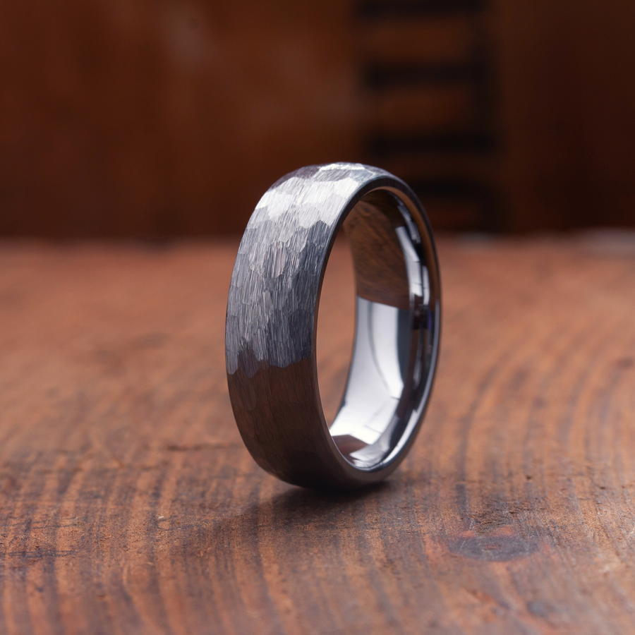 Men's Hammered Tungsten Wedding Band: The Blacksmith Ring: 7mm, Comfort ...