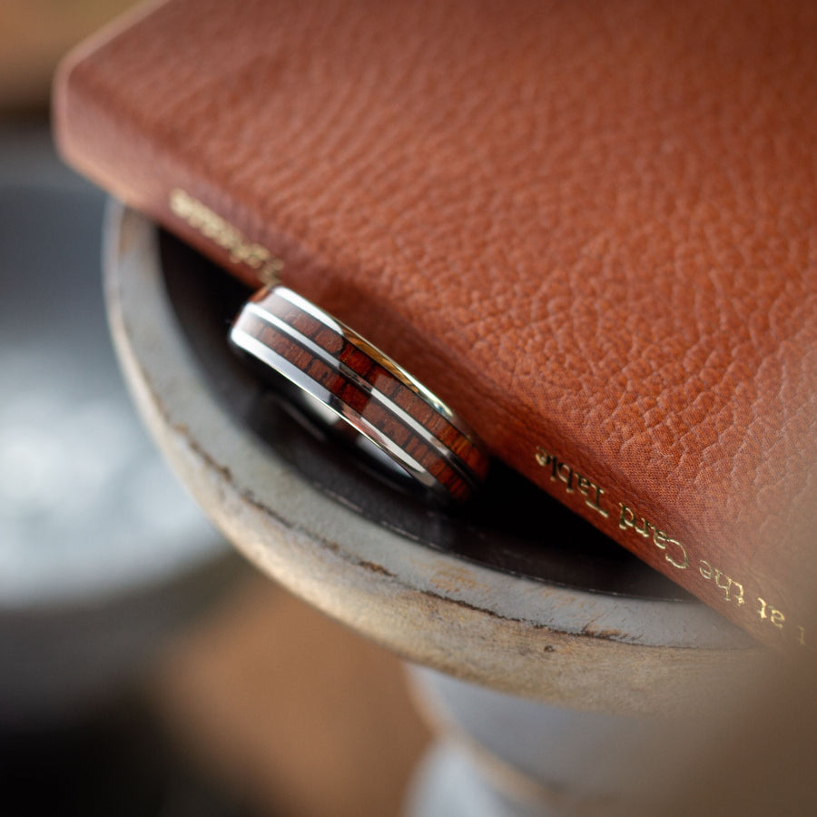 The Silver Wood Barrel Ring (6mm Width) | Whiskey Barrel Ring ...