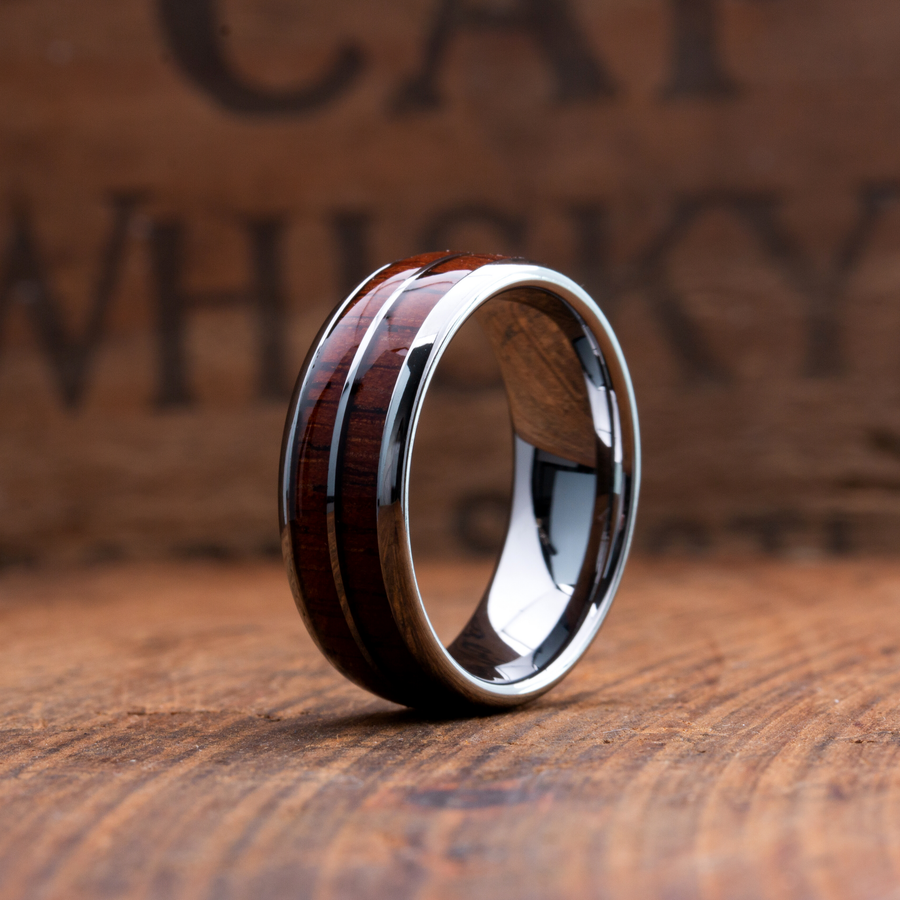 The Silver Wood Barrel Ring | Men's Whiskey Barrel Ring – Northern ...