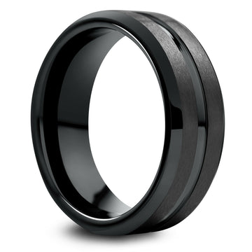 Mens Black Wedding Bands | A Collection of Black Rings for Men ...